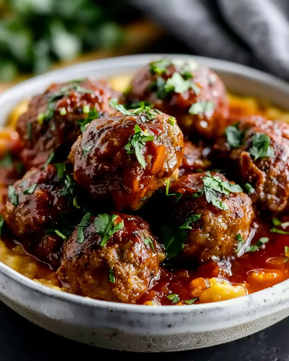 red wine braised meatballs